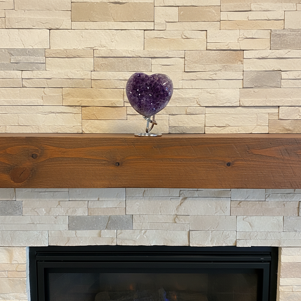 Uruguay Amethyst Heart Crystal with Stand | Natural Purple Amethyst ...